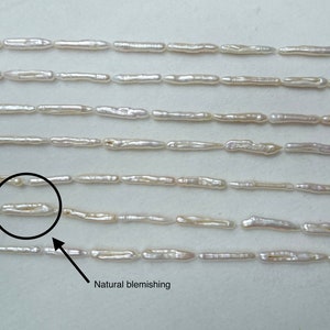 Keshi Stick Pearl Strand 4mm-5mm, Genuine Freshwater Pearls, Long Shape ...