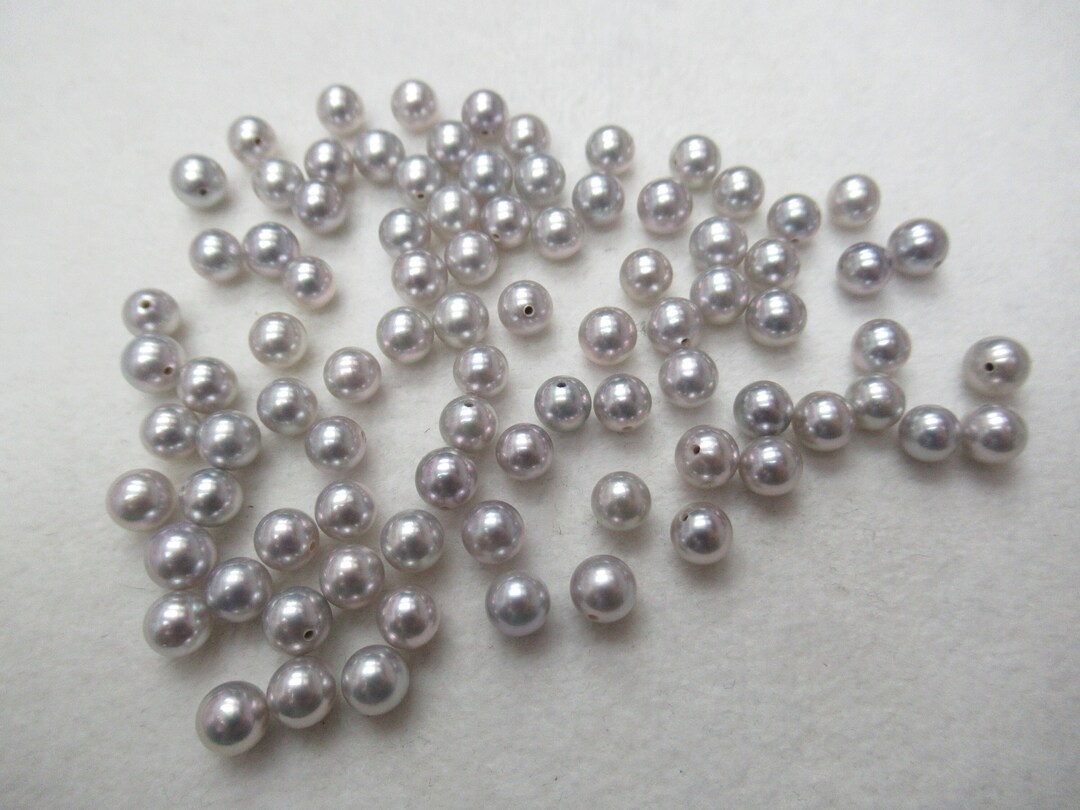 Japanese Akoya Treated Color Pearls 5mm-5.5mm Perfectly Round High ...