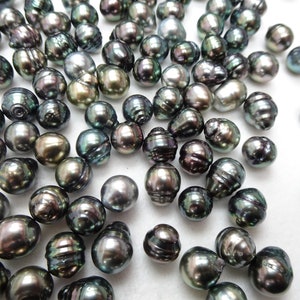 8mm-16mm Genuine Tahitian Pearl - Natural Dark and Peacock Colors ...