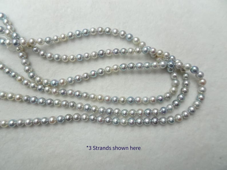 METALLIC AKOYA Pearls 5.5mm-6mm - Natural Multi-color - Excellent ...
