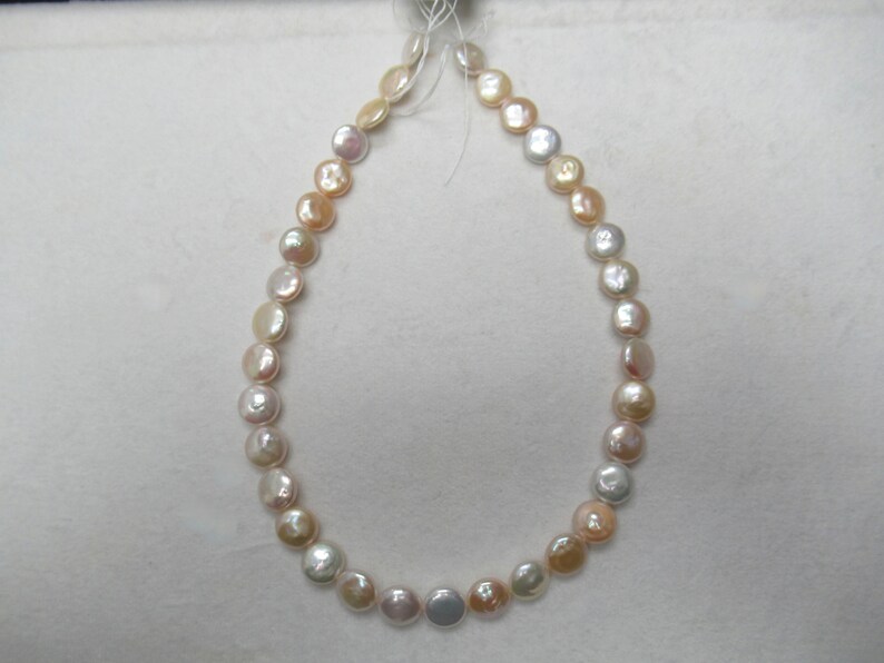 Freshwater Peach Coin Pearl Strand 11-12mm and 12-13mm Natural Color ...
