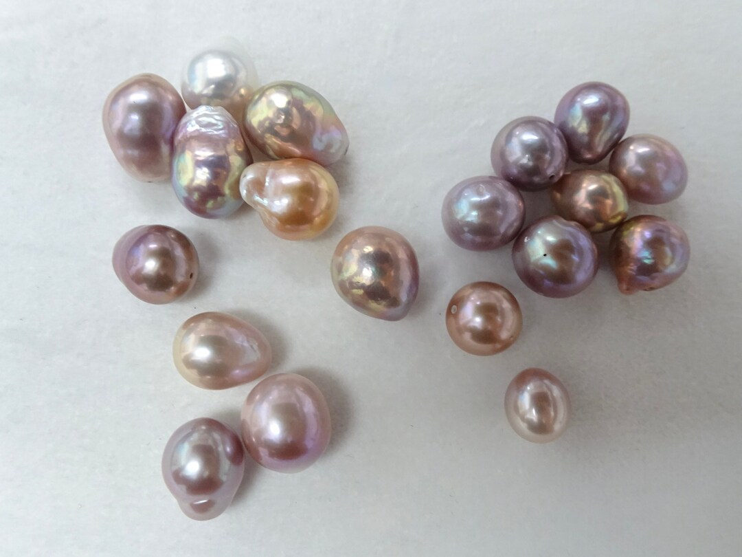 11-18mm Freshwater Natural Color Metallic Pink and Purple Pearl, High ...