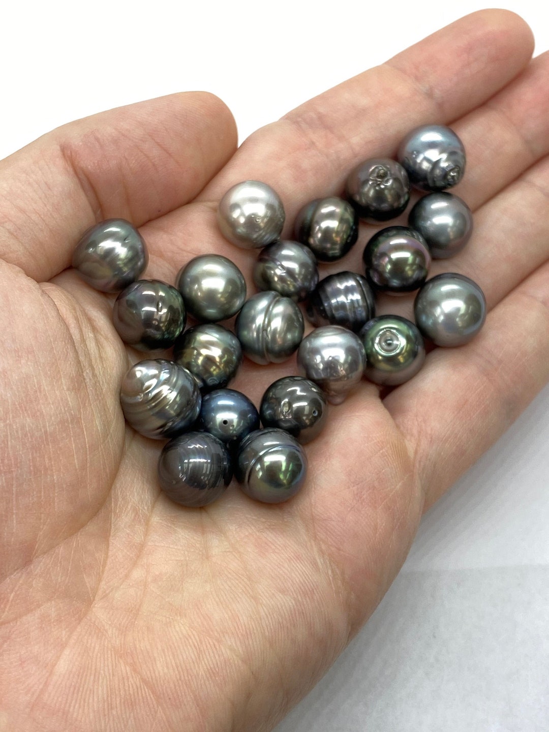 8mm-16mm Genuine Tahitian Pearl - Natural Dark and Peacock Colors ...