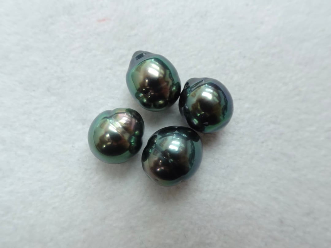 Deep Green Natural Color, Genuine Tahitian Circle' Pearls 10mm-11mm ...