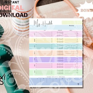 Printable Weekly Health Tracker - Printable Tracker + Fun Colors Bonus ...