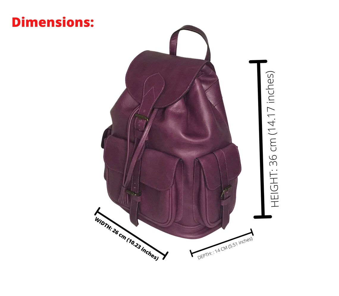 Purple Leather Backpack Leather Backpack Women Leather - Etsy
