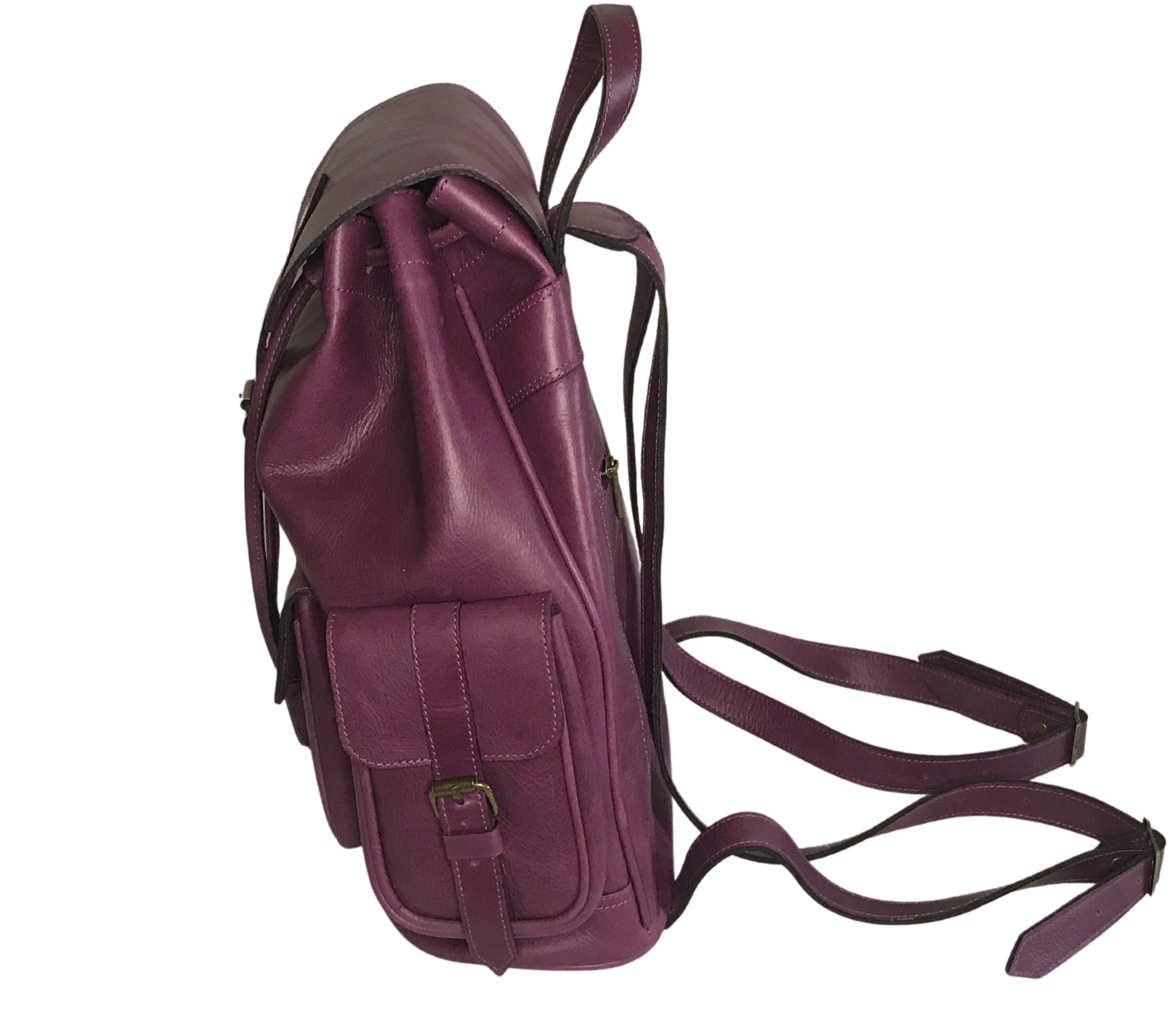 Purple Leather Backpack Leather Backpack Women Leather | Etsy