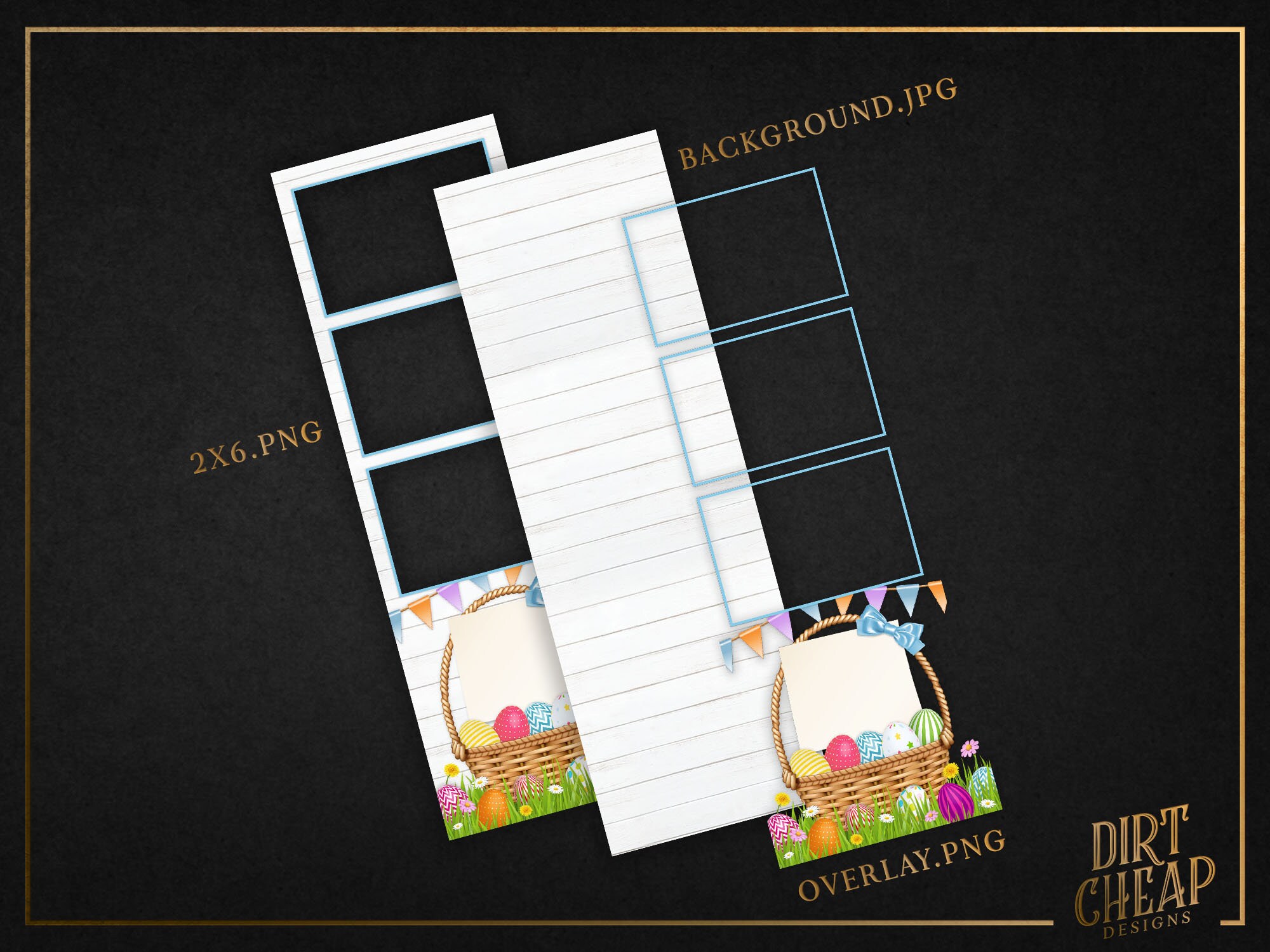 2x6 Easter Photo Booth Template Frame Overlay - Etsy