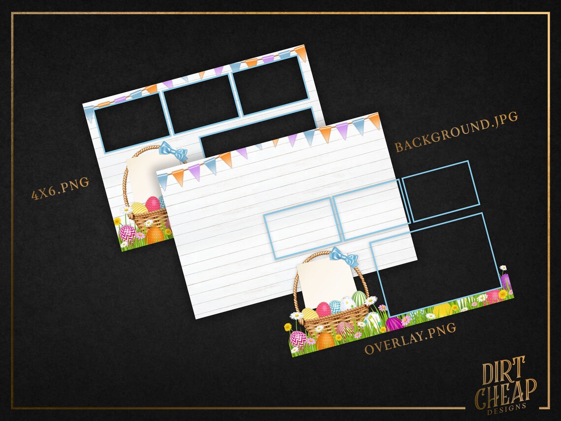 4x6 Easter Photo Booth Template Overlay Frame - Etsy