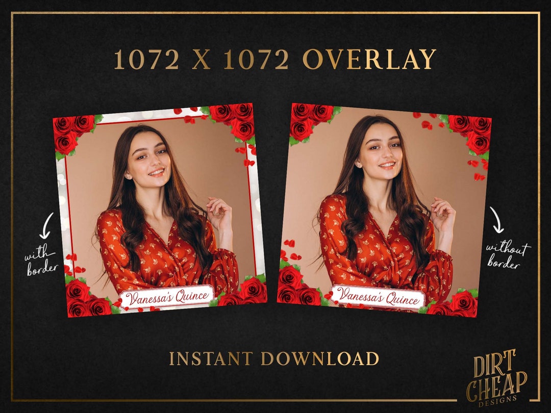 1072x1072 Red Roses Overlay 360 Booth (for Valentine's, Wedding ...