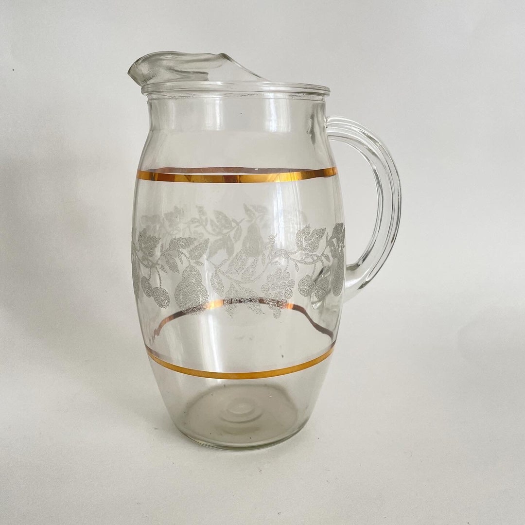 Vintage Bartlett Collins Golden Fruits Juice Pitcher With Ice Lip ...