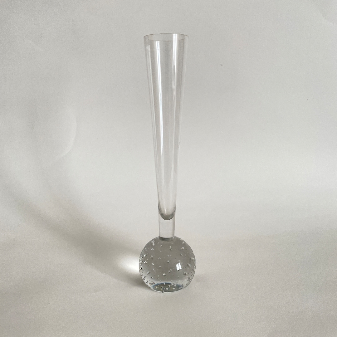 Vintage Controlled Bubbles Bullicante Bud Vase; Midmod Clear Glass Vase ...