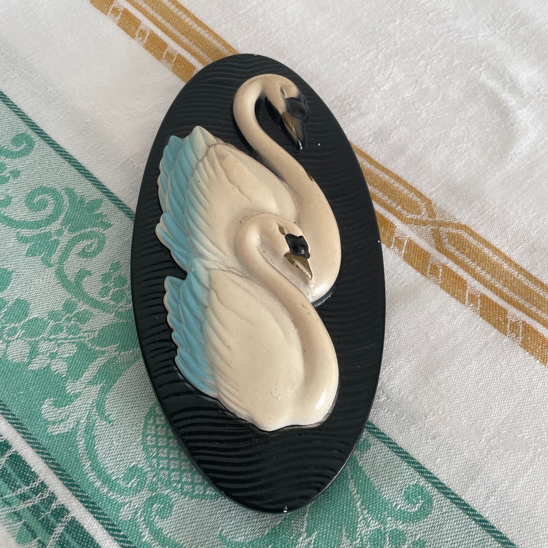 Swan Chalkware Wall Plaque Miller 1965 - Etsy