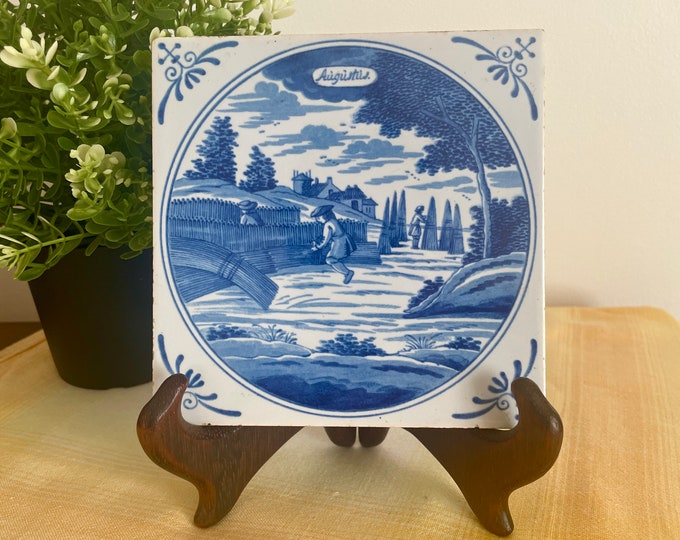 Vintage Holland Westraven Ano 1661 Delft Tile; Months of the Year ...