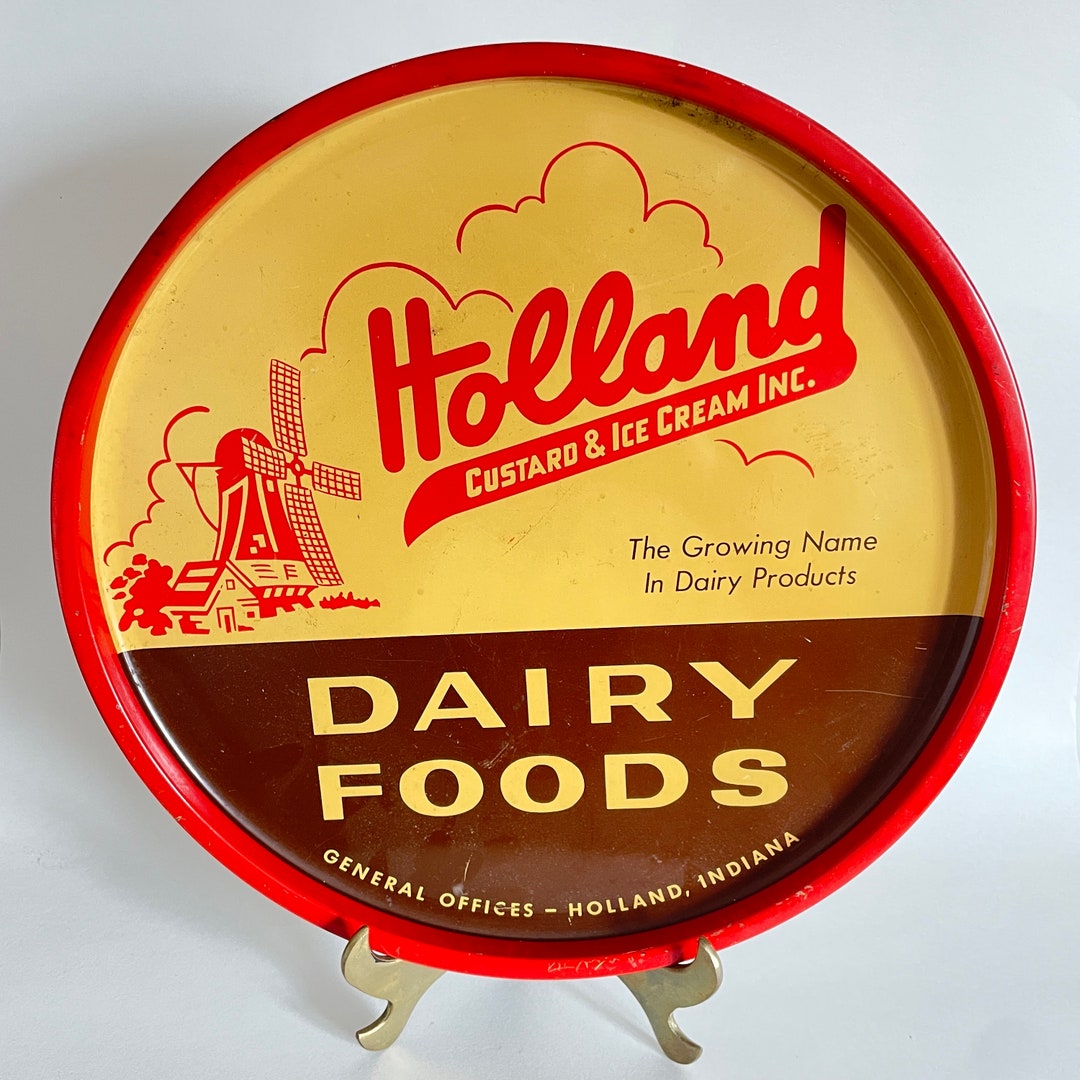 Vintage Metal Holland Dairy Ice Cream Advertising Tray - Etsy