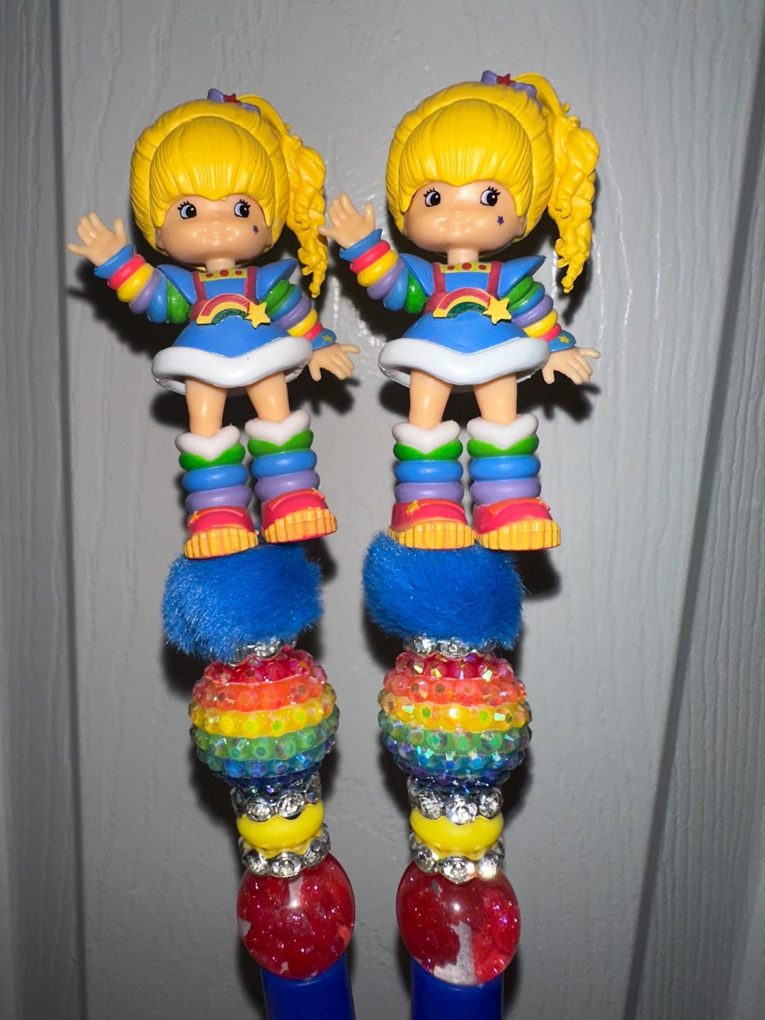 Rainbow Bright Figure Beaded Focal Pen Ready to Ship Focal Pens - Etsy