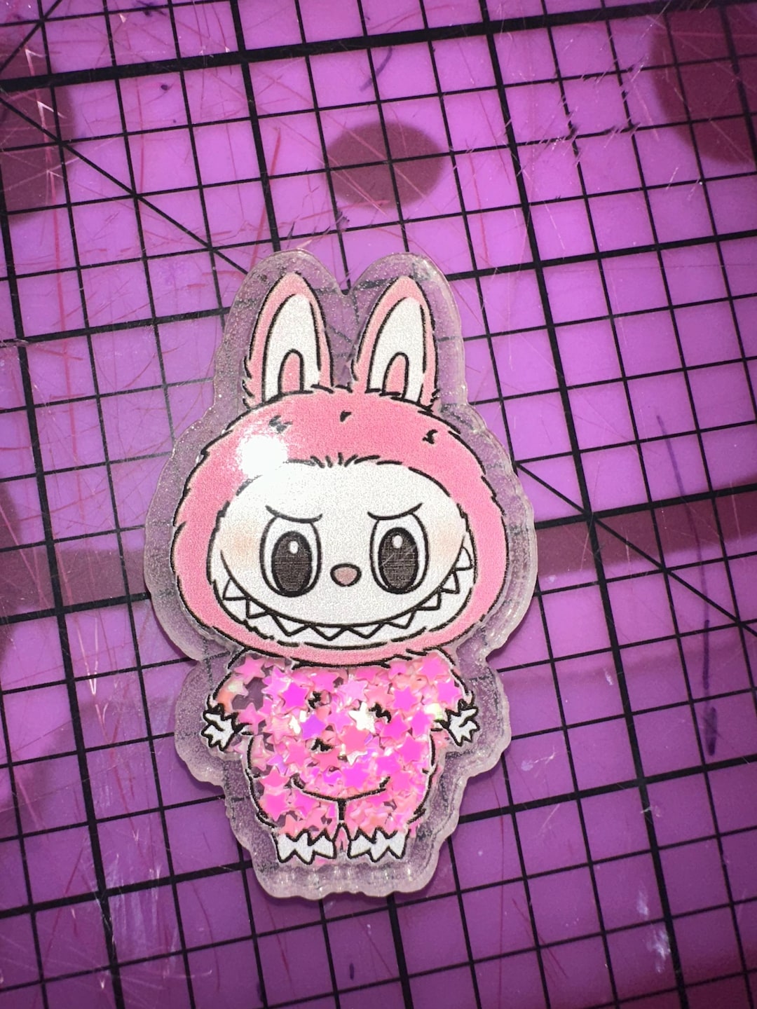 Pink Labubu Shaker Badgereels Alligator, Clip or Popsockets - Etsy