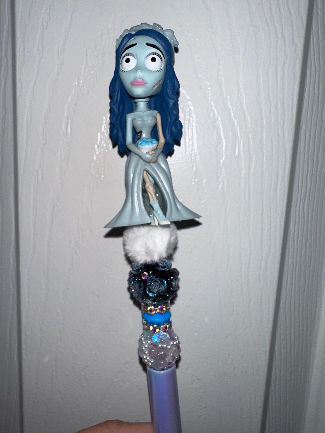Corpse Bride Emily Bobblehead Figure Beaded Focal Pen Ready to Ship ...