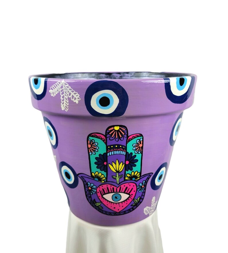 Hamsa Hand Plant Pot. Occult Planter. Evil Eye Plant Pot. - Etsy