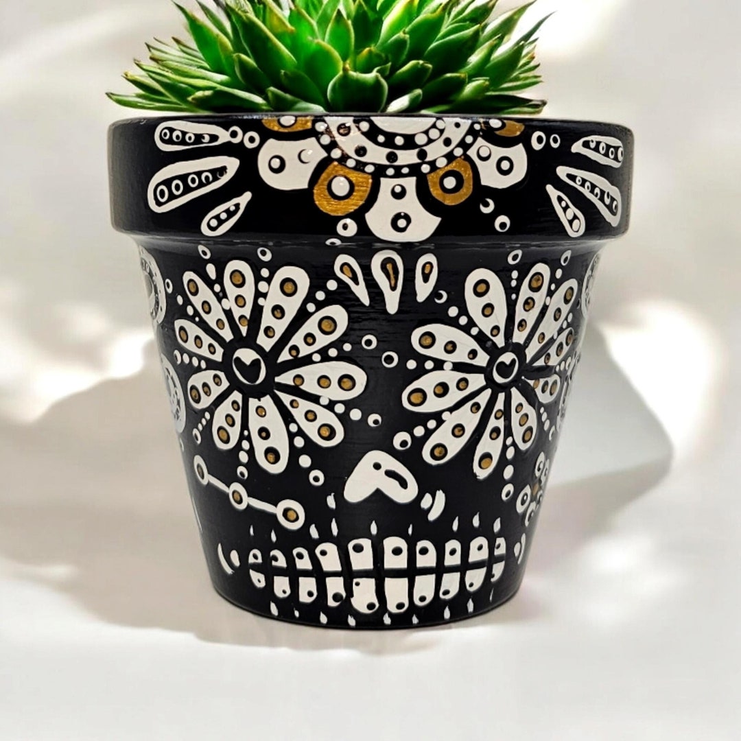 Sugar Skulls Planter. Calaveras Plant Pot. Colorful Skulls. - Etsy