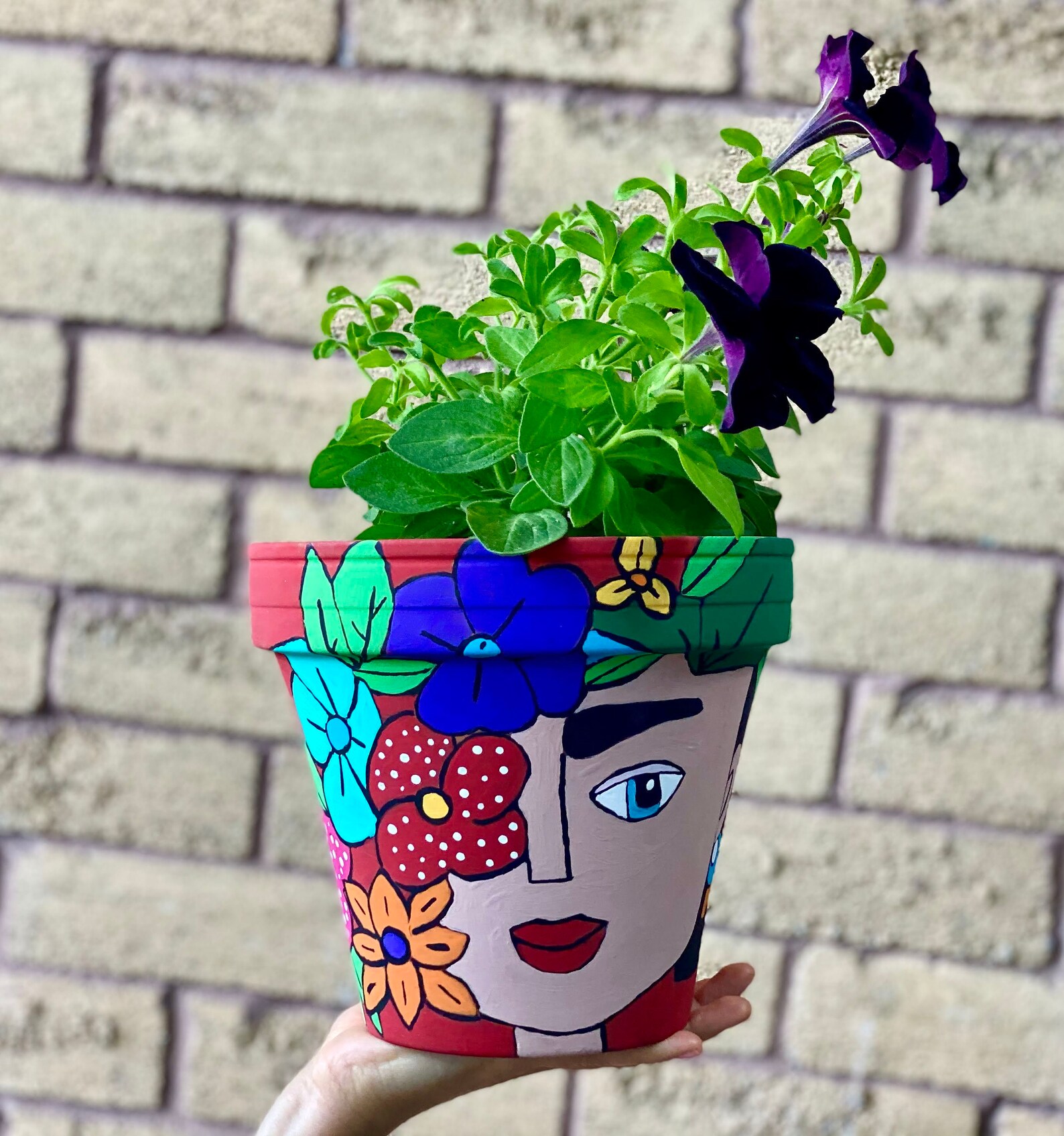 Frida Plant Pot. Frida Planter. Custom Pot. Handpainted Pot - Etsy