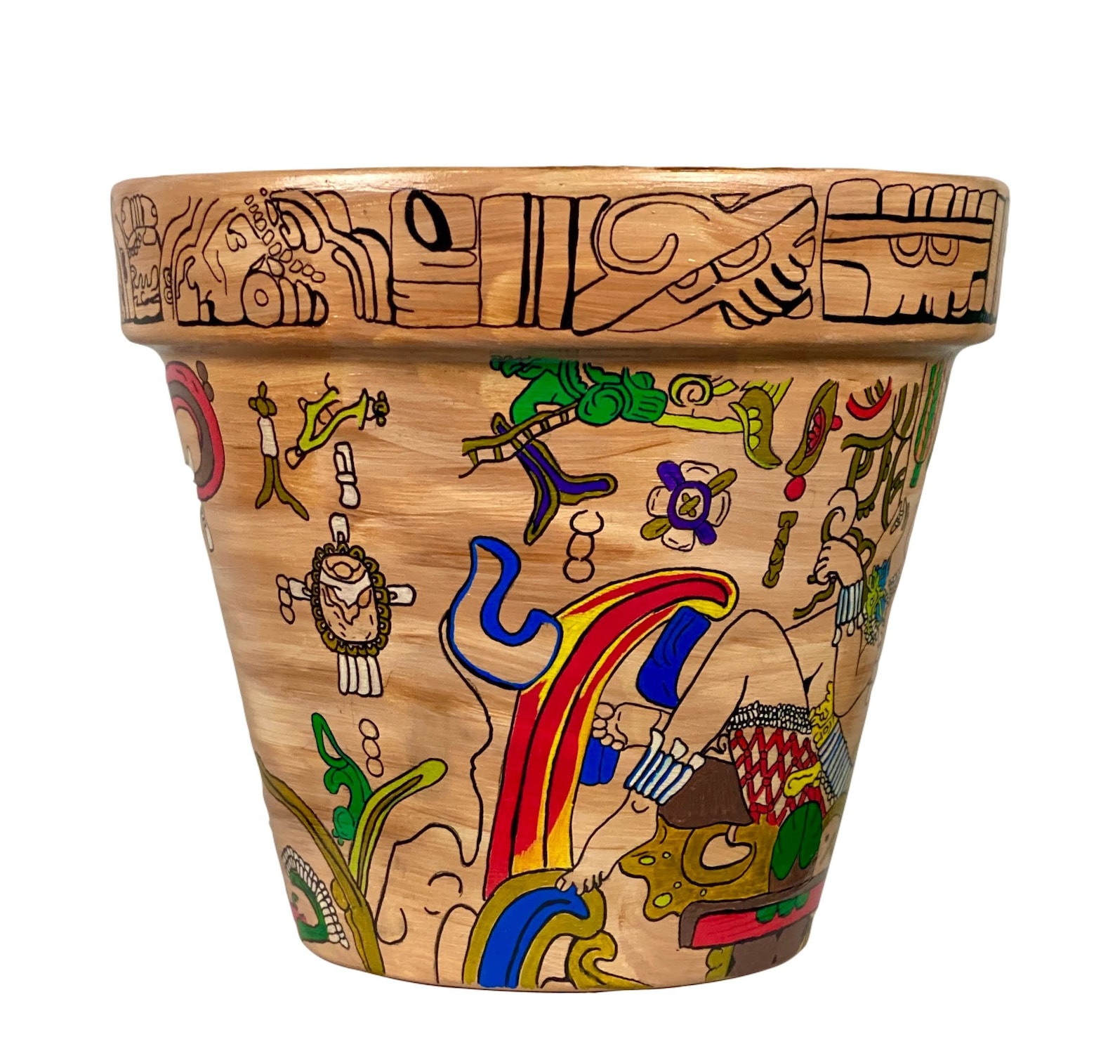 Arte maya. Maceta maya. Jarrón maya. Cerámica mexicana pintada - Etsy ...