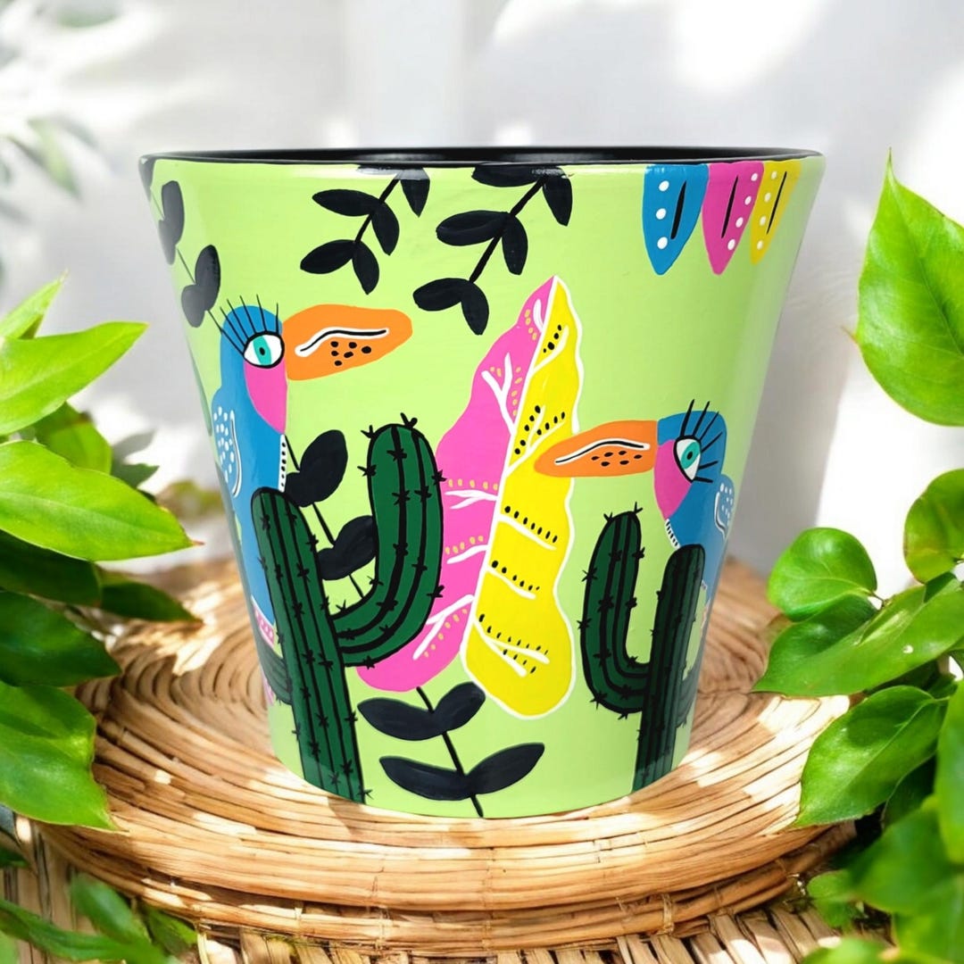 Toucans Birds Plant Pot. Tropical Plants Planter. "tucanes in the ...
