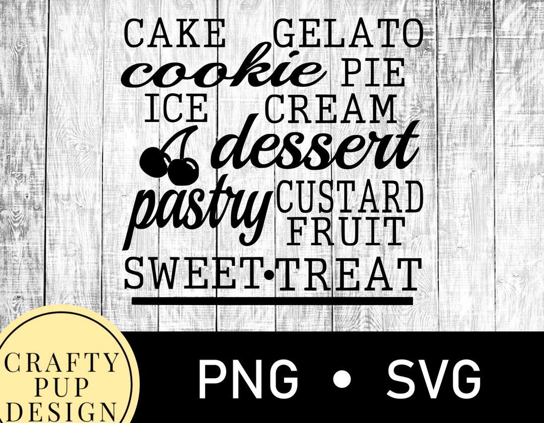 Dessert Word Art SVG Kitchen Sign Svg Tier Tray Sign Svg - Etsy