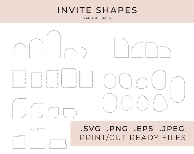 Invite Shapes Digital Cutting File SVG - Etsy