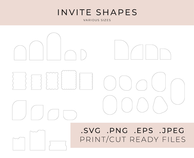 Invite Shapes - Digital Cutting File SVG - Etsy