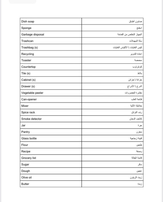 arabic dlpt vocabulary