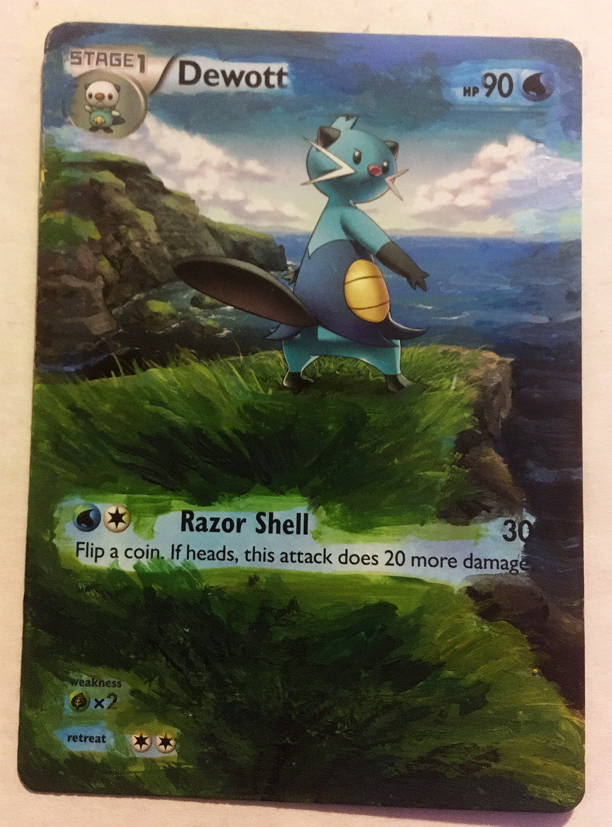 Dewott Extended Art Pokemon Card Hand Painted | Etsy