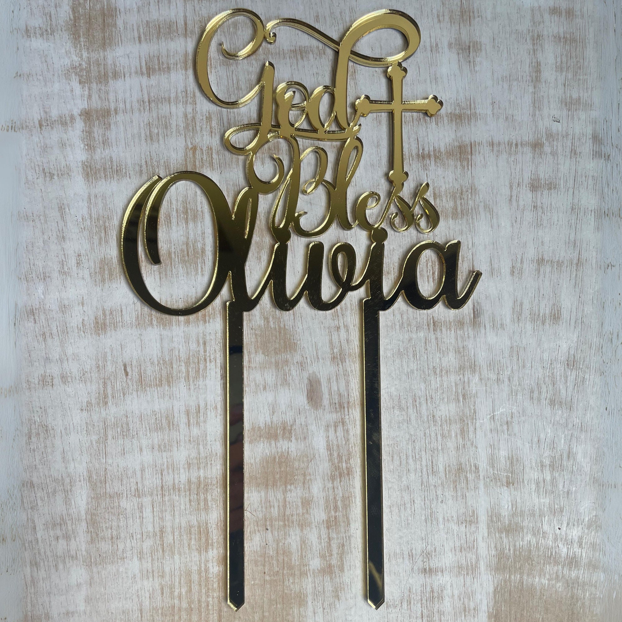 Personalized Cross Cake Topper for Baptism Communion Confirmation God ...