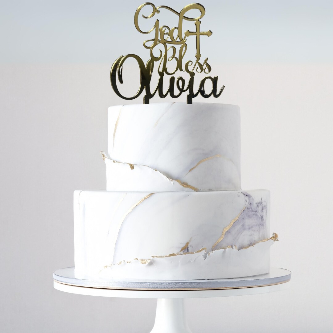 Personalized Cross Cake Topper for Baptism Communion Confirmation God ...