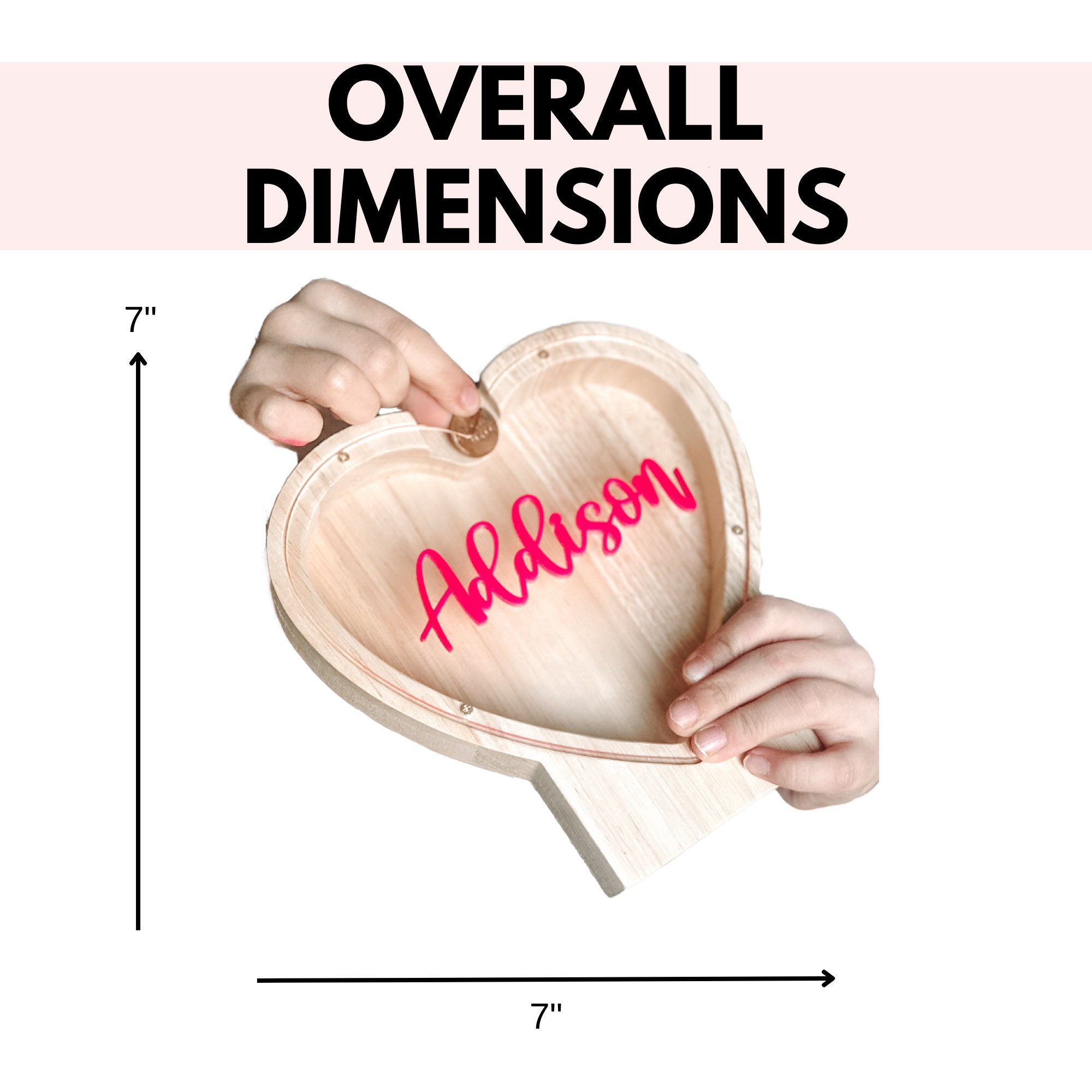 Custom Name Heart-shaped Wood Bank Perfect for Children's Savings ...