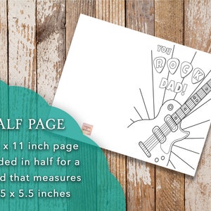 Guitar Father's Day Card - Father's Day Coloring Page - Coloring Page ...