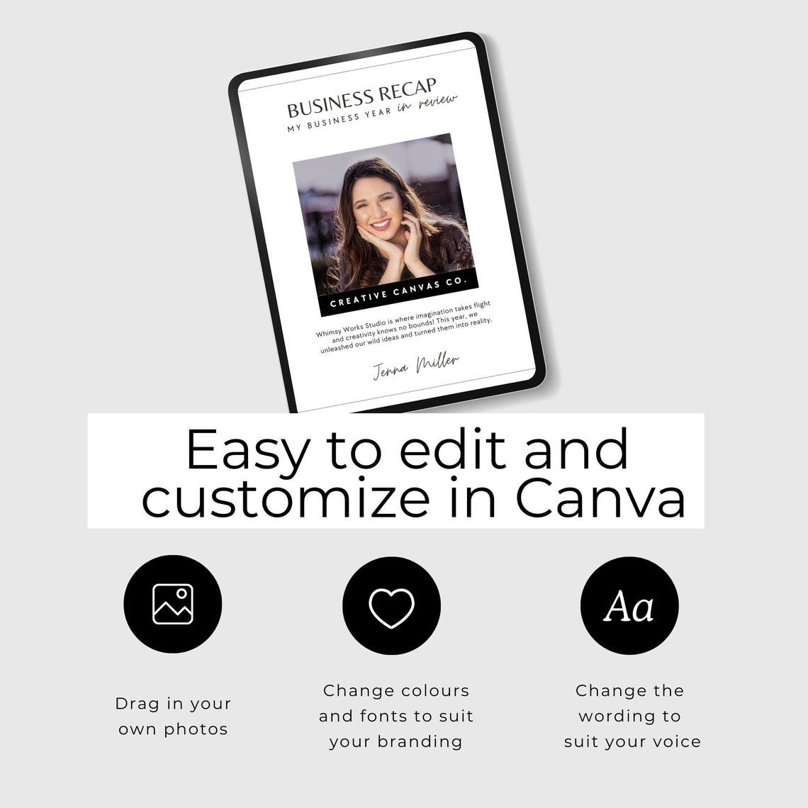 Year in Review Canva Template, Business Recap Highlights, End of Year ...