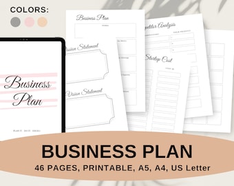 BUSINESS PLAN Printable Digital Download A4 A5 Letter - Etsy