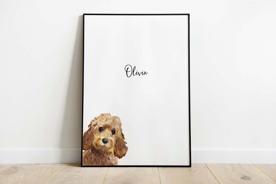 Personalised Cockapoo Dog Picture, Cockapoo Gift, Cockapoo Print, Pet ...