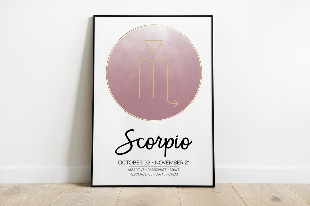 Scorpio Star Sign Print, Scorpio Gift, Gift for Scorpio, Zodiac Print ...