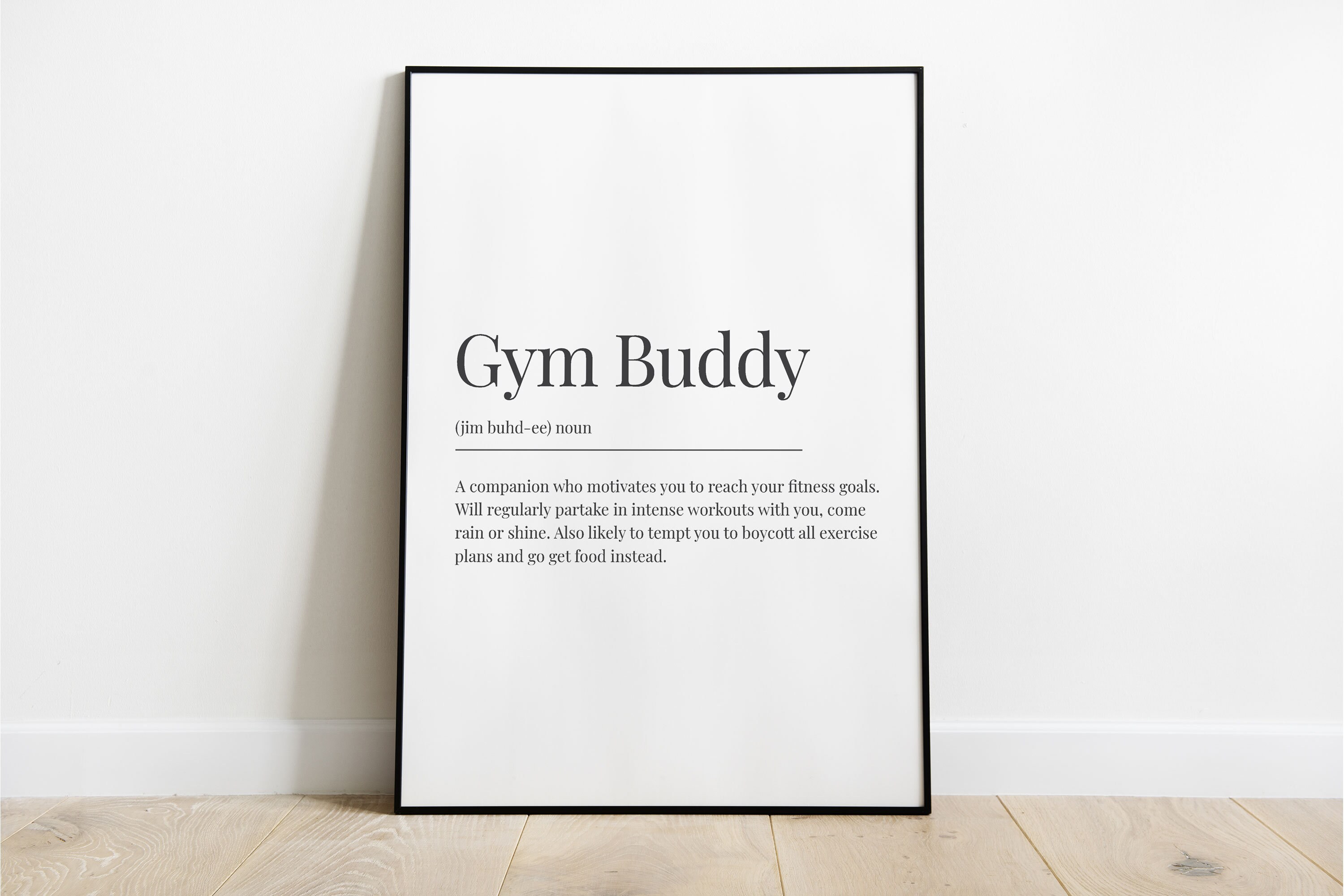 Gym Buddy Definition Print Best Friend Gift Gift for Friend | Etsy