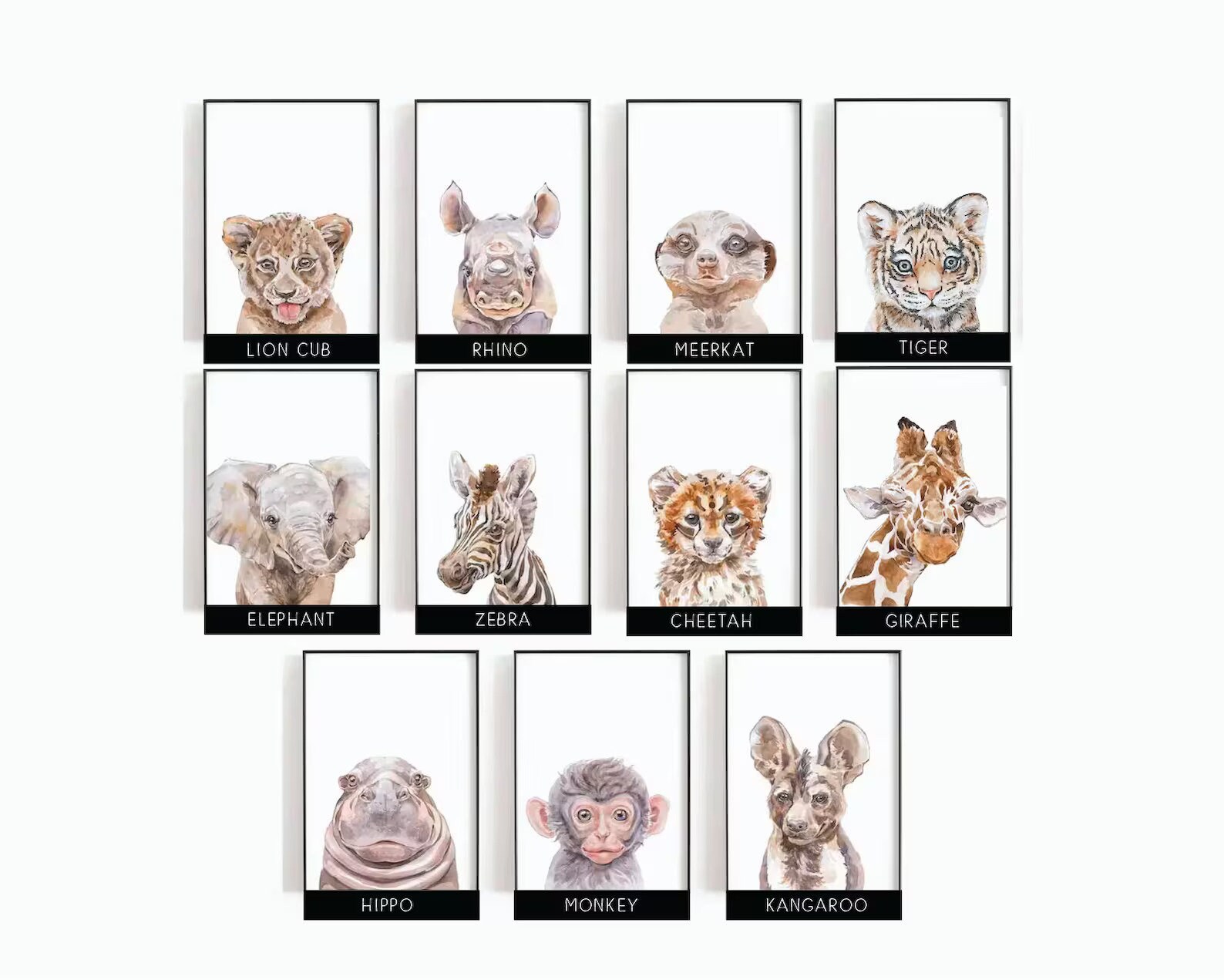 Safari Baby Animal Nursery Prints Set of 3 African Nursery - Etsy