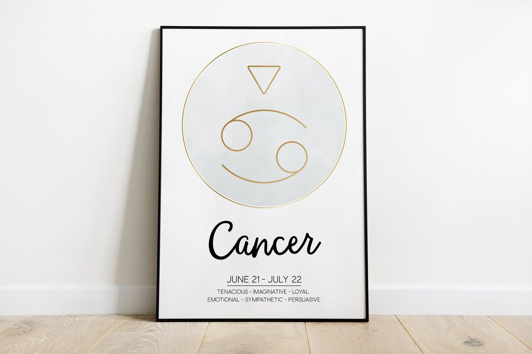 Cancer Star Sign Print, Cancer Gift, Gift for Cancer, Zodiac Print ...