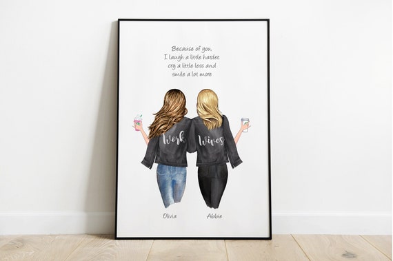 Work Wives Print Work Wife Best Friend Print Bestie Gift - Etsy