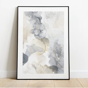 Set of 3 Marble Prints, Living Room Wall Decor, Grey Marble Print ...