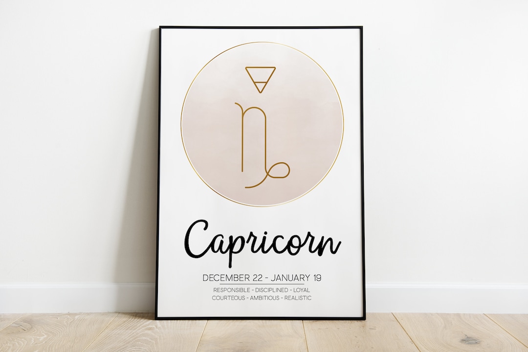Capricorn Star Sign Print, Capricorn Gift, Gift for Capricorn, Zodiac ...