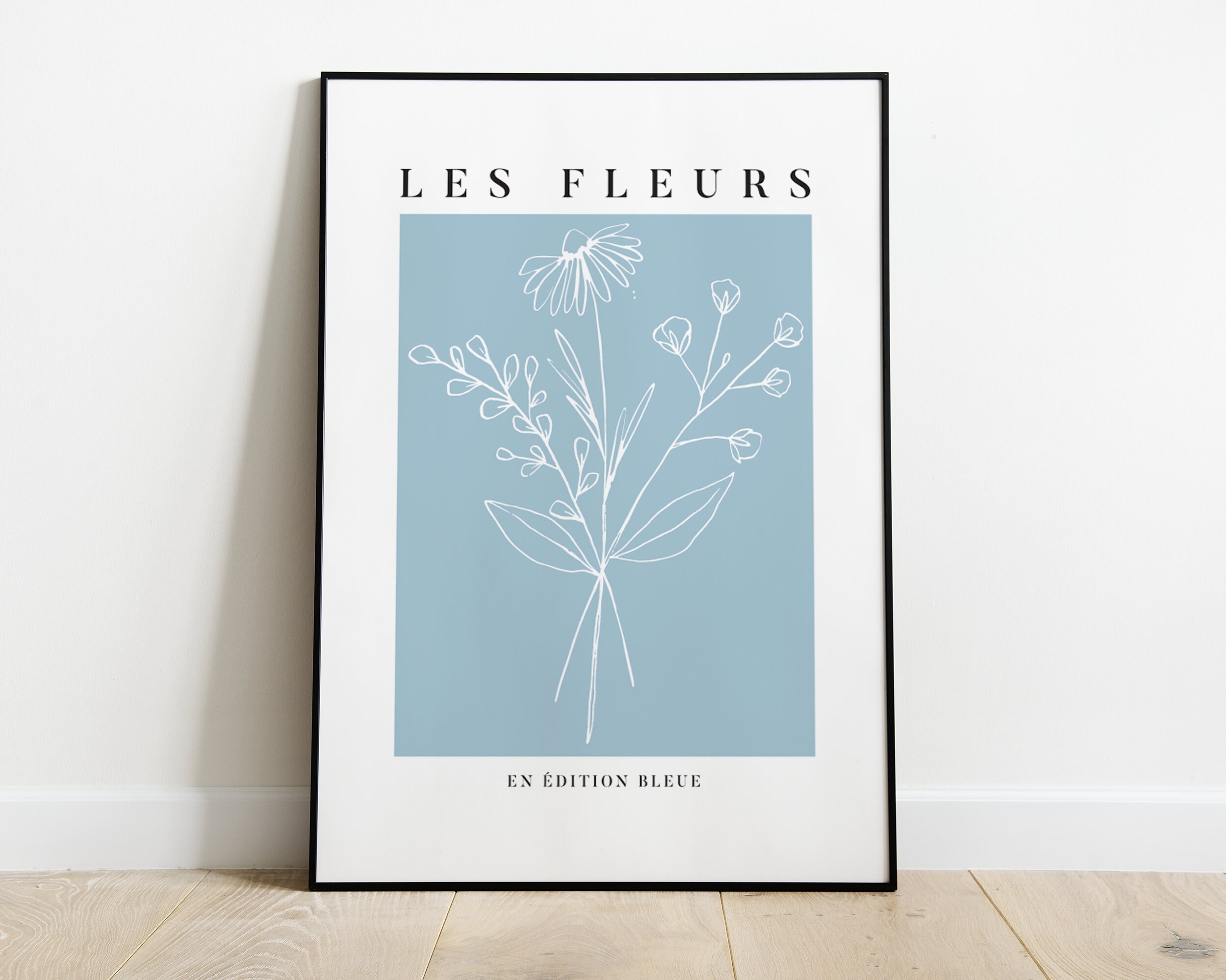 Set of Three Prints, Blue Prints, Blue Wall Art, Scandi Art, Blue ...
