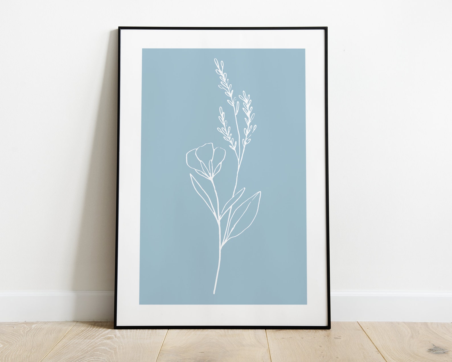 Set of Three Prints, Blue Prints, Blue Wall Art, Scandi Art, Blue ...