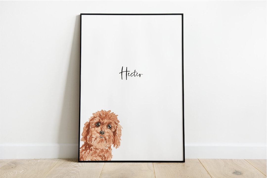 Personalised Cavapoo Dog Picture, Cavapoo Gift, Cavapoo Print, Pet Portrait, Dog Lover Gift ...