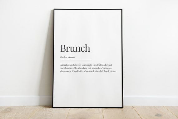 Brunch Definition Print Wall Art Kitchen Prints Brunch | Etsy